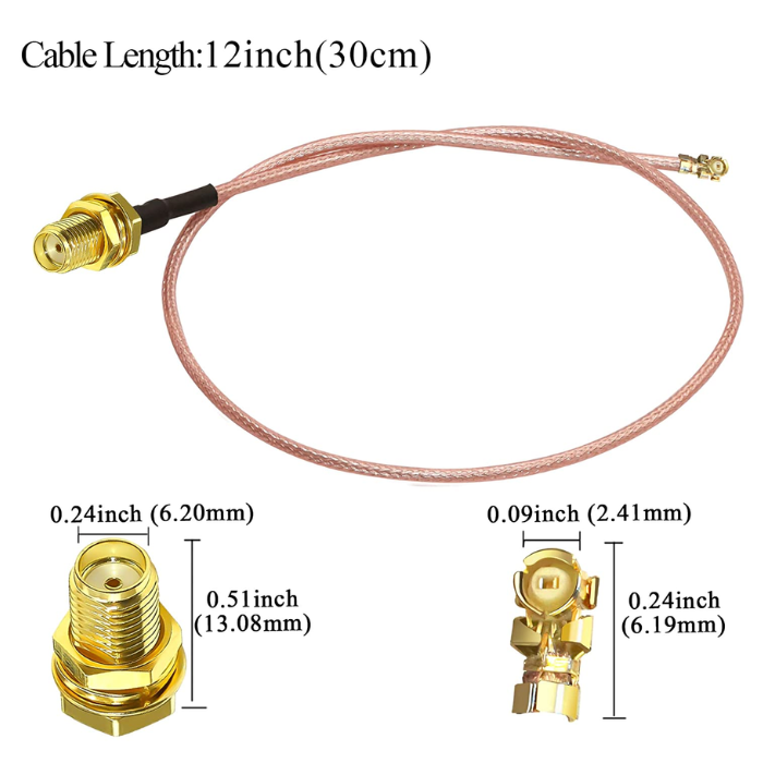 2-pack UFL IPEX IPEX4 (MHF1) to SMA Female Pigtail Antenna WiFi/IoT De ...