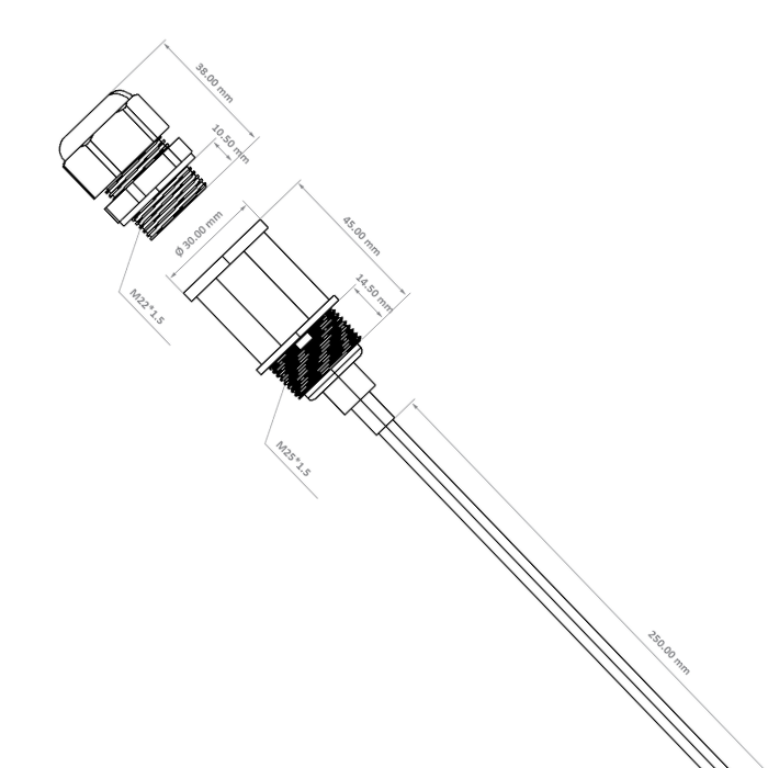 RAKwireless Ethernet Cable Gland pigtail SKU 920069 – Rokland